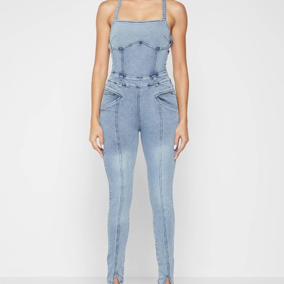 Maniere De Voir | Pants & Jumpsuits | Maniere De Voir Denim Unitard ...